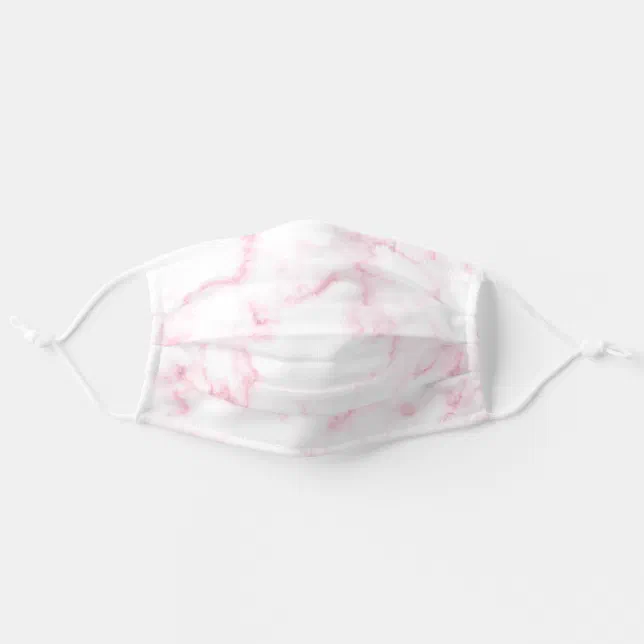 Elegant cute girly white pink marble adult cloth face mask | Zazzle