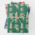 Elegant cute gold Christmas pattern Wrapping Paper Sheets | Zazzle