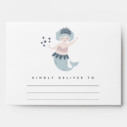 ELEGANT CUTE LITTLE PINK BLUE MERMAID ADDRESS ENVELOPE | Zazzle.com