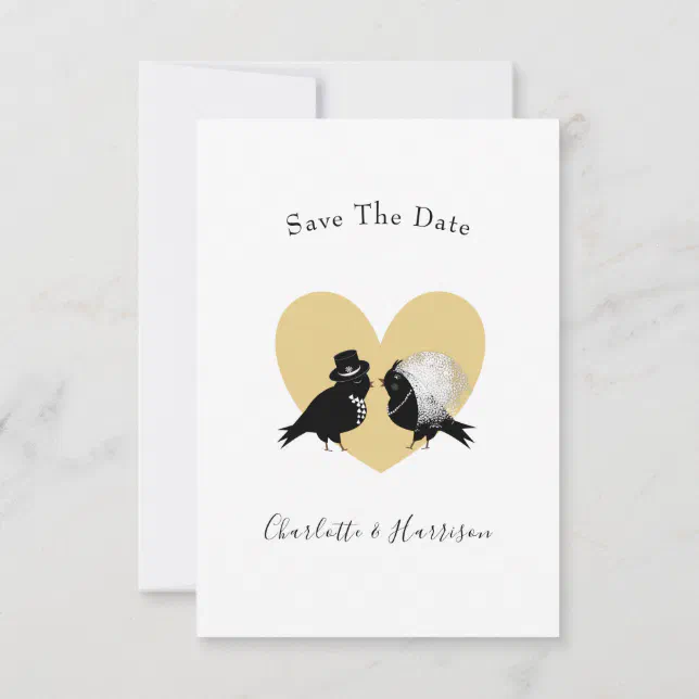 Elegant Cute Love Bird Couple Calendar Style Save The Date | Zazzle
