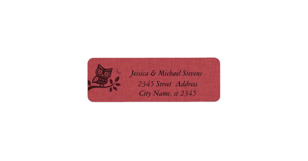 Elegant cute owl linen label | Zazzle