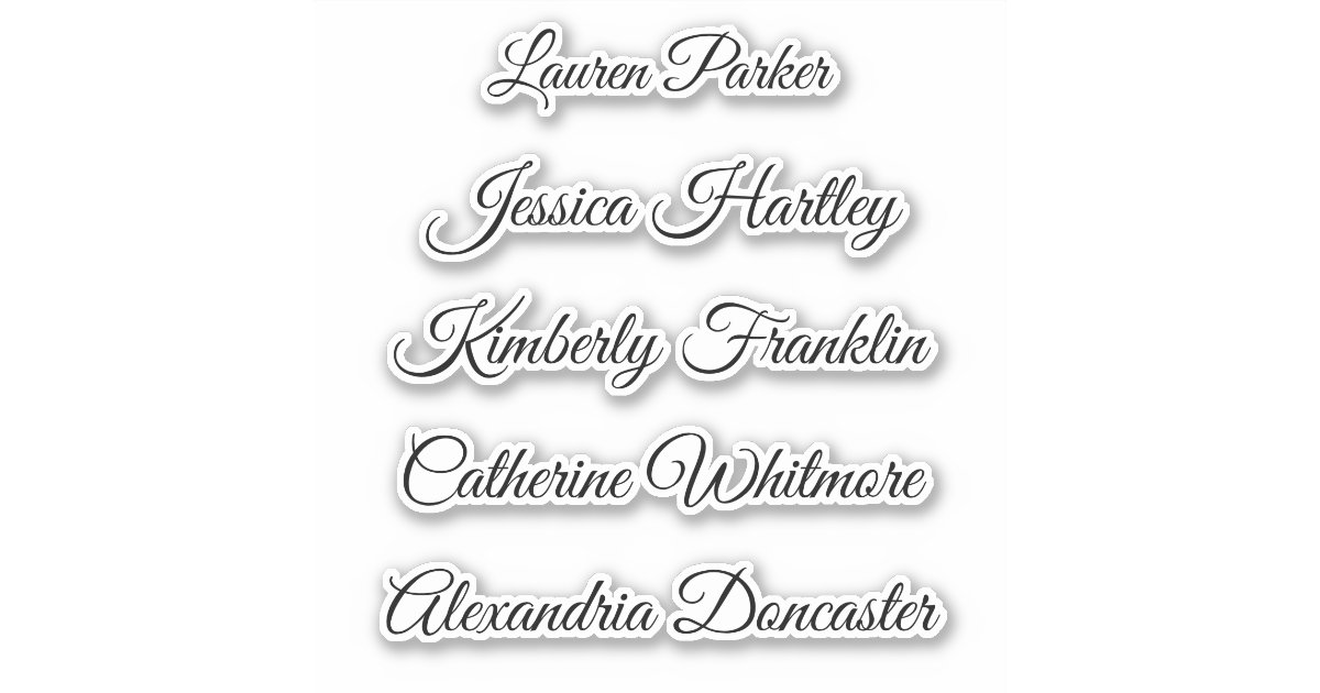 Elegant cute whimsical script name belongs to sticker | Zazzle