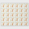 Elegant Cute Woodland Fun Party Fox Kids Birthday Wrapping Paper | Zazzle