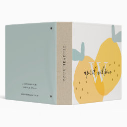 Elegant Cute Yellow Lemon Fruity Citrus Bright 3 Ring Binder | Zazzle