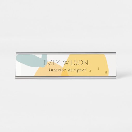 Elegant Cute Yellow Lemon Fruity Citrus Bright Desk Name Plate | Zazzle