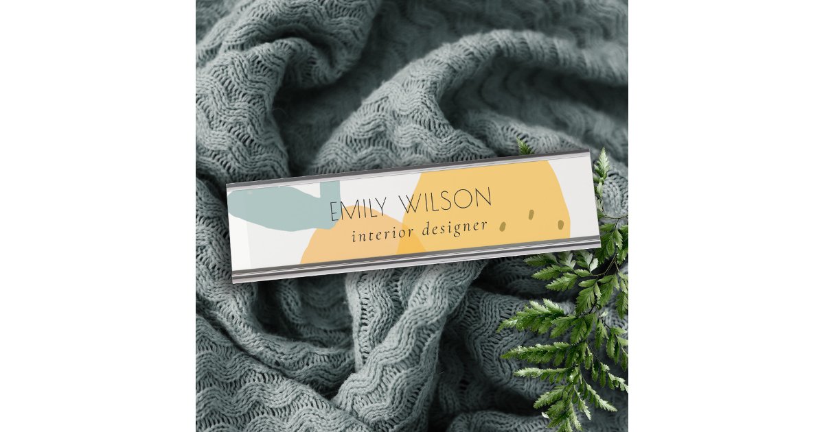 Elegant Cute Yellow Lemon Fruity Citrus Bright Desk Name Plate | Zazzle