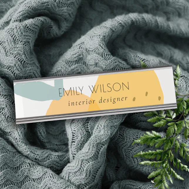 Elegant Cute Yellow Lemon Fruity Citrus Bright Desk Name Plate | Zazzle