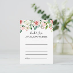 Elegant Dainty Autumn Floral Bucket List Cards | Zazzle