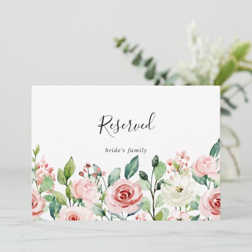 Elegant Dainty Autumn Floral Wedding Reserved Sign | Zazzle