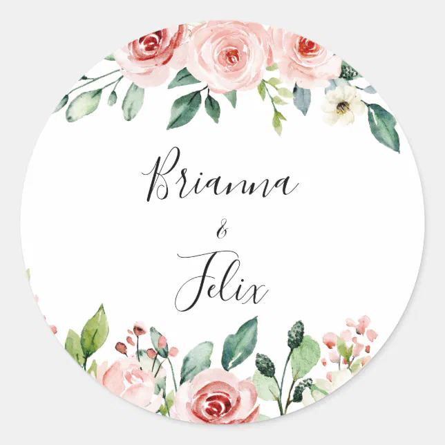 Elegant Dainty Floral Wedding Envelope Seals | Zazzle