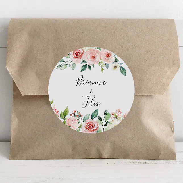 Elegant Dainty Floral Wedding Envelope Seals | Zazzle