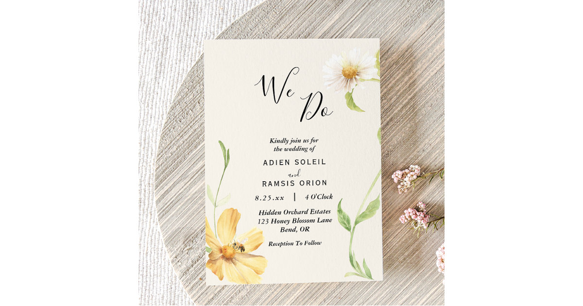 Elegant Daisy We Do Wedding Invitation | Zazzle