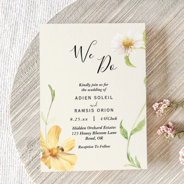Elegant Daisy We Do Wedding Invitation | Zazzle