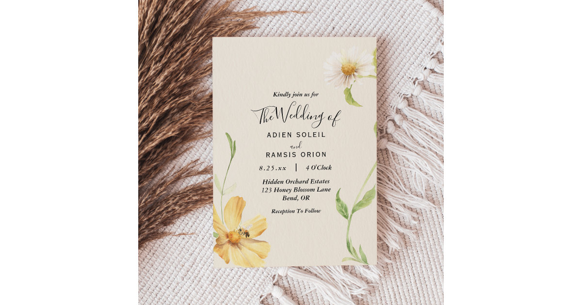 Elegant Daisy Wedding Invitation | Zazzle