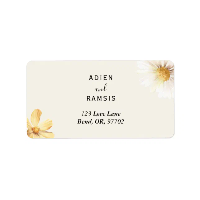 Elegant Daisy Wedding Return Address Labels | Zazzle