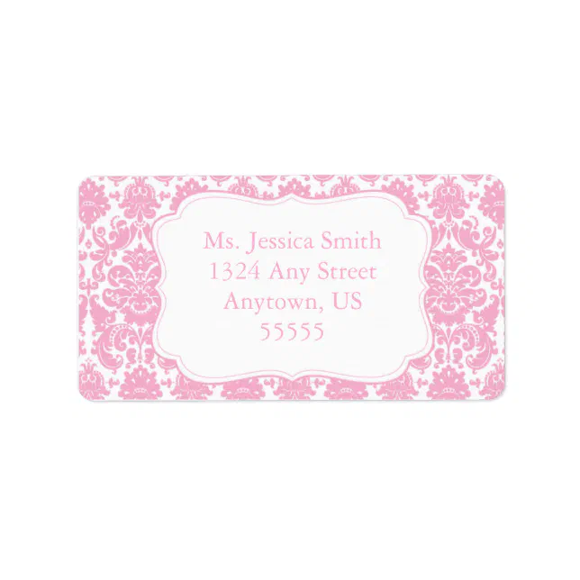 Elegant Damask Address Label | Zazzle
