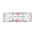 Elegant Damask and Pink Rose Address Labels | Zazzle