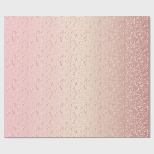 Elegant Damask Design | Rose Pink Wrapping Paper | Zazzle
