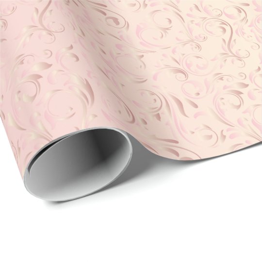 Elegant Damask Design | Rose Pink Wrapping Paper | Zazzle.com