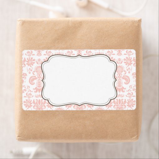 Elegant Damask Label | Zazzle