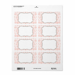 Elegant Damask Label | Zazzle