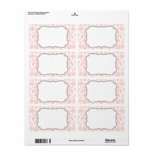 Elegant Damask Label | Zazzle