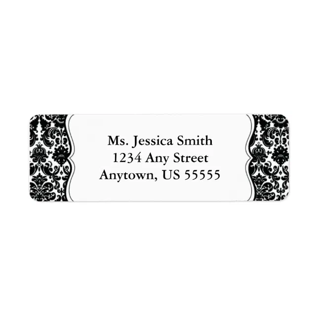 Elegant Damask Return Address Label | Zazzle