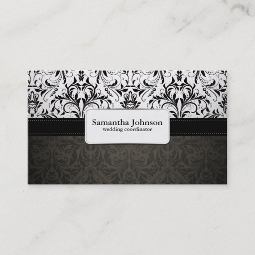 Elegant Damask Wedding Coordinator Business Cards