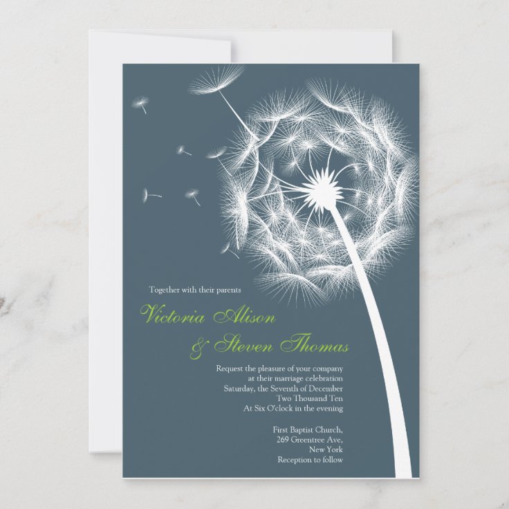 Elegant Dandelion wedding invitation | Zazzle