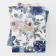 Elegant Dark Blue Light Pink Floral Watercolor Wrapping Paper Sheets ...