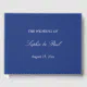 Elegant Dark Blue Wedding Guest Book | Zazzle