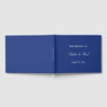 Elegant Dark Blue Wedding Guest Book | Zazzle