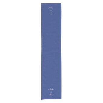 Elegant Dark Blue Wedding Table Runner | Zazzle