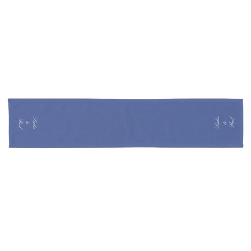 Elegant Dark Blue Wedding Table Runner | Zazzle