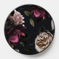 Elegant Dark Burgundy & Ivory Floral PopSocket | Zazzle
