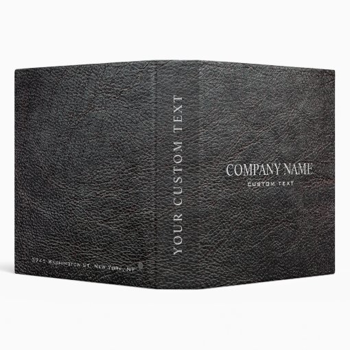 Elegant Dark Gray Leather Look Personalized 3 Ring Binder | Zazzle