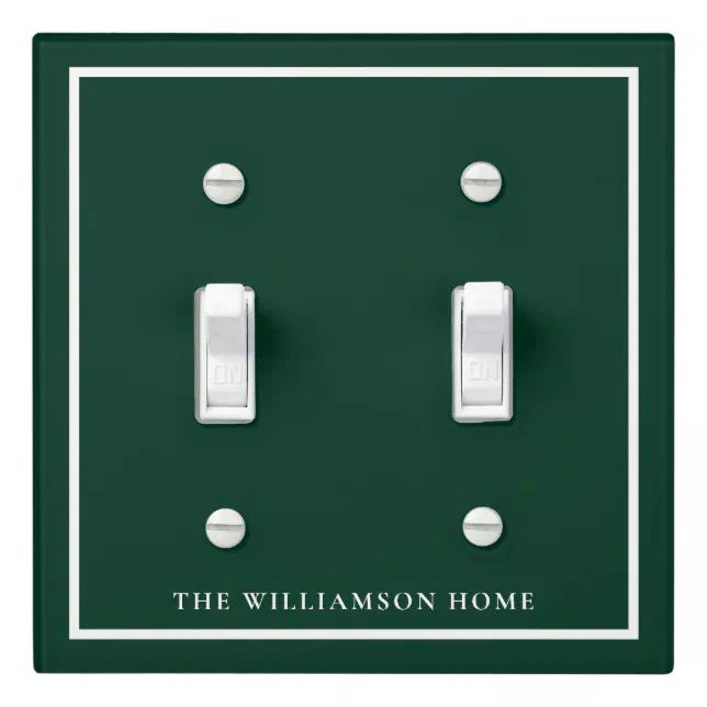 Elegant Dark Green Family Name Light Switch Cover | Zazzle