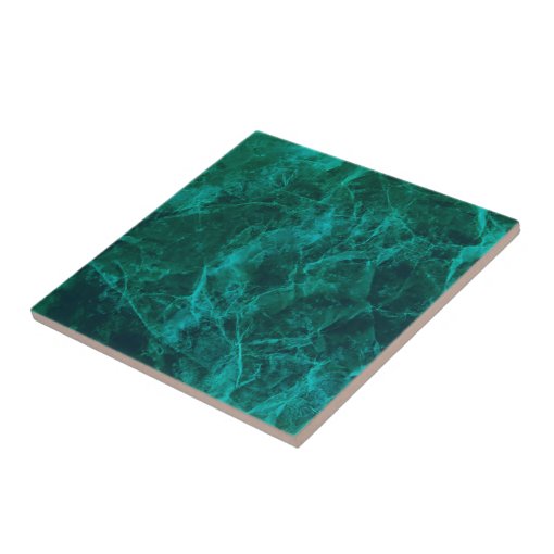 Elegant dark green marble print tile | Zazzle
