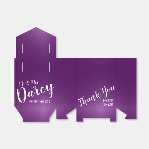 Elegant Dark Purple Favor Box | Zazzle