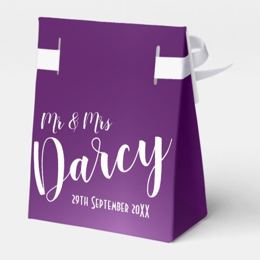 Elegant Dark Purple Favor Box | Zazzle
