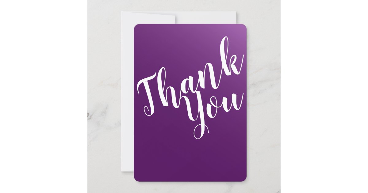 Elegant Dark Purple Thank You Card | Zazzle.com
