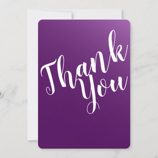 Elegant Dark Purple Thank You Card | Zazzle.com