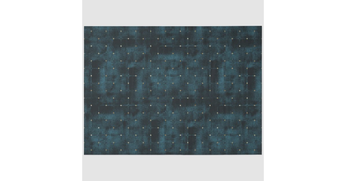Elegant Dark Teal Velvet Gold Dots Luxury Tissue Paper | Zazzle