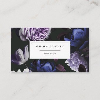 Elegant Dark Violet Floral Appointment Card | Zazzle