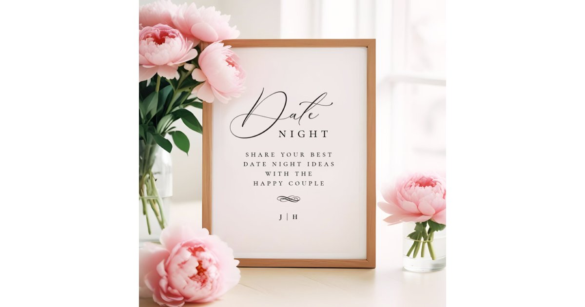 Elegant Date Night Ideas Activity Sign | Zazzle