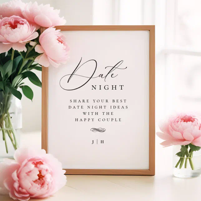 Elegant Date Night Ideas Activity Sign | Zazzle