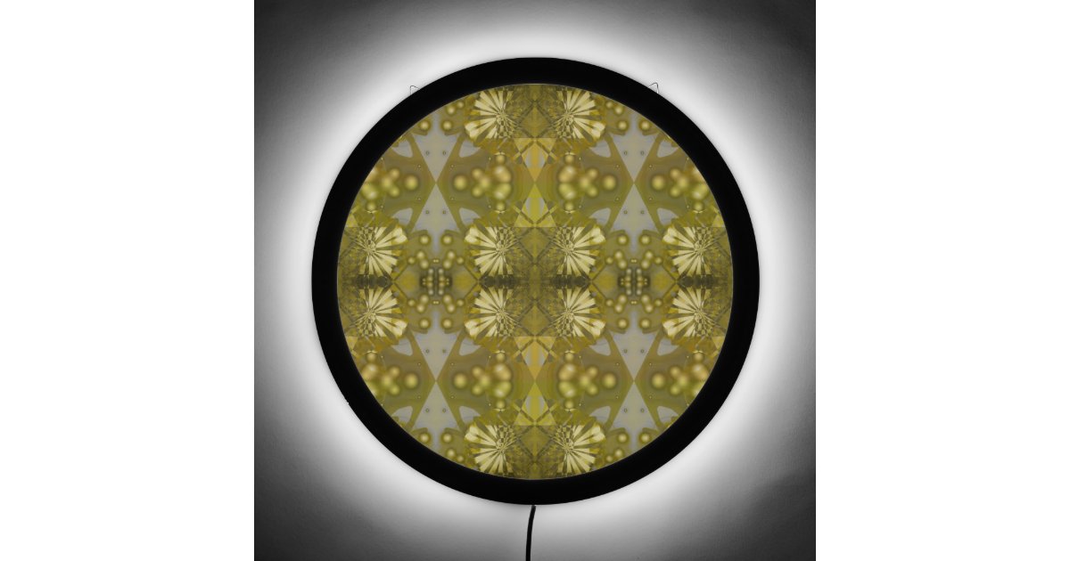 Elegant Deco Pattern with Lustrous Gold LED Sign | Zazzle
