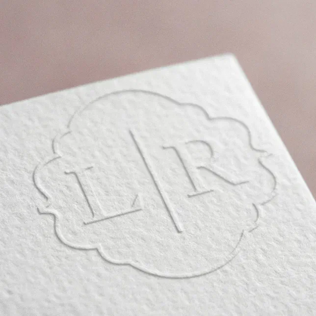 Elegant Decorative Border Two Letter Monogram Embosser | Zazzle