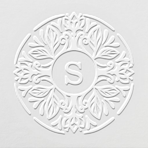 Elegant Decorative Circular Crest & Monogram Embosser | Zazzle