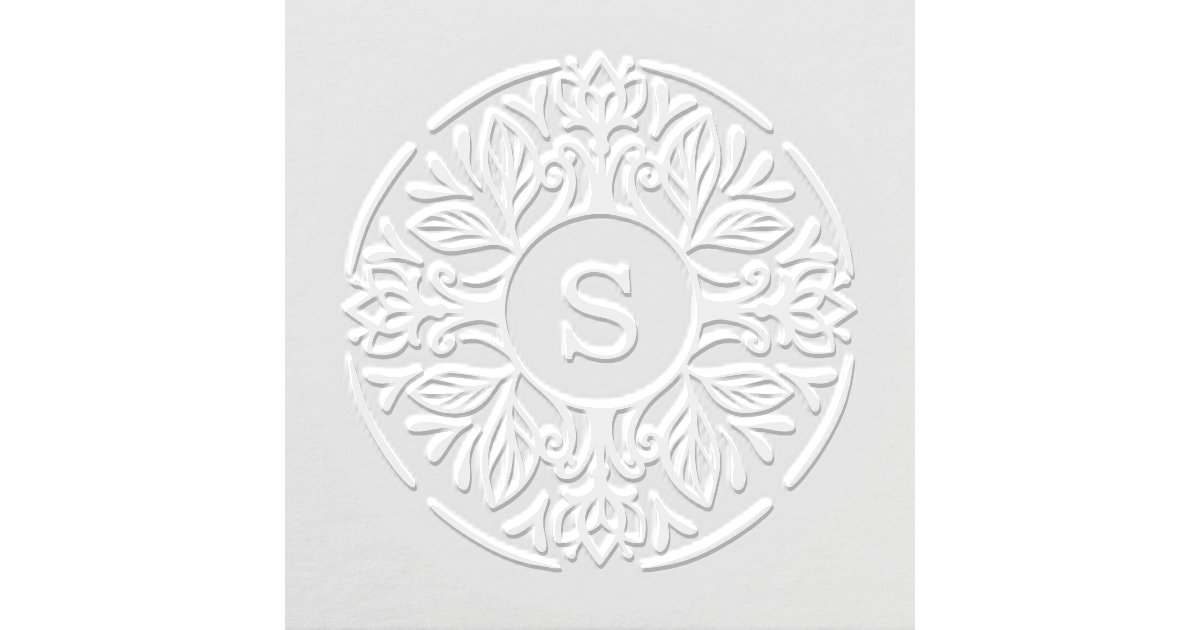 Elegant Decorative Circular Crest & Monogram Embosser | Zazzle.com